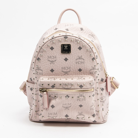 MCM | Bags | Mcm Stark Backpack 27 In Powder Pink Visetos Coated Canvas ...